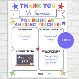 Teacher Appreciation Gift, Teacher Appreciation Week, Teacher Thank You ...