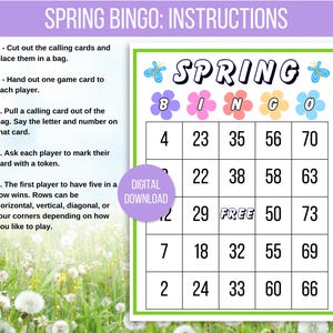 Spring Bingo, 100 Spring Bingo Cards, Spring Carte Bingo, Spring ...