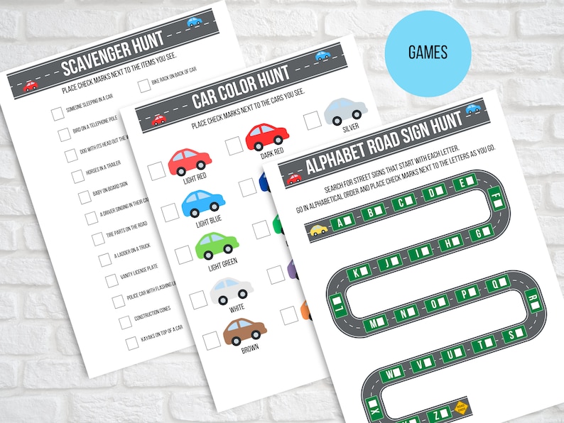 Kids Road Trip Games Printable Travel Activities Road Trip - Etsy