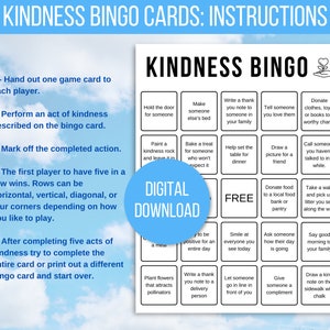 Kindness Bingo, 3 Kindness Bingo Cards, Acts of Kindness Bingo, Kid's ...