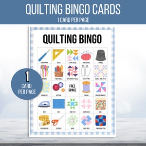 Quilt Bingo, 30 Printable Quilt Bingo Cards, Quilting Bingo, Quilting ...