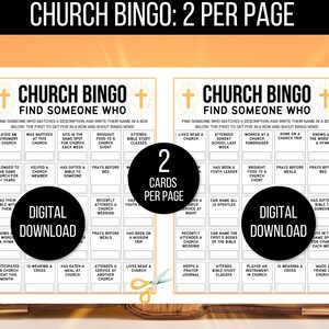 Church Bingo, 50 Church Bingo Cards, Christian Bingo, Find Someone Who ...