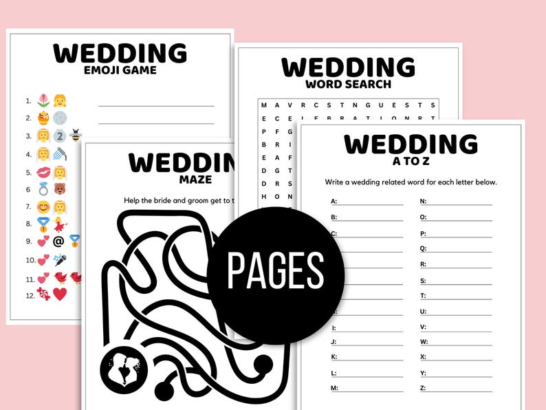 Kids Wedding Activity Bundle, Wedding Activity Pack for Kids, Kids ...