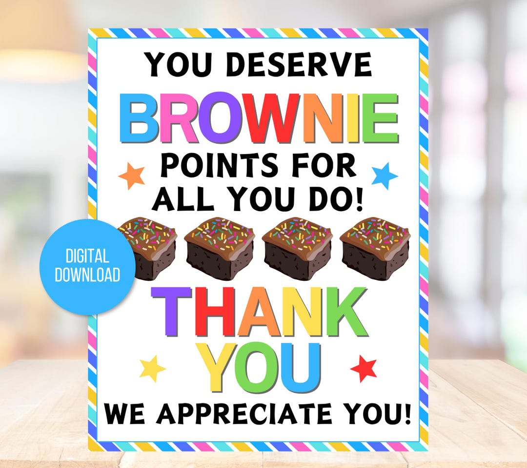 Brownie Appreciation Sign, Brownie Sign, Appreciation Week Printable ...
