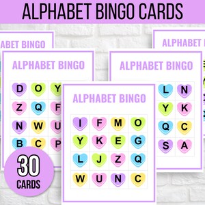 Valentine's Day Bingo, 30 Valentines Day Bingo Game Cards, Valentines ...
