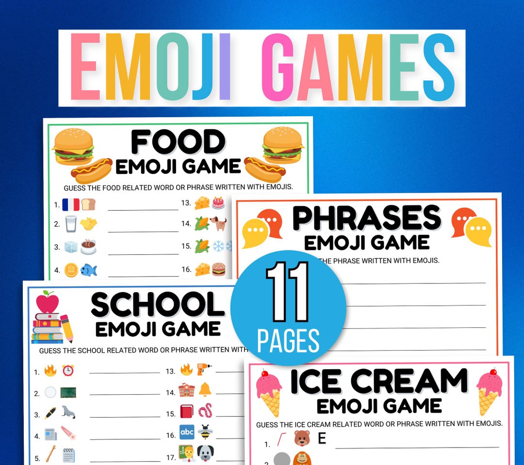 Emoji Games Bundle, Emoji Party Games, Emoji Games, Fun Emoji Printable ...