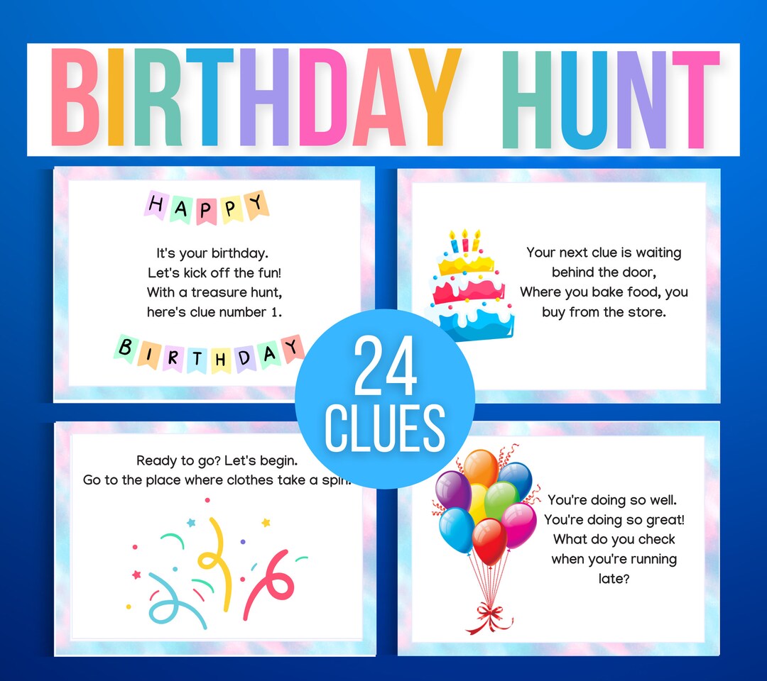 Indoor Birthday Treasure Hunt, Indoor Birthday Scavenger Hunt, Treasure ...