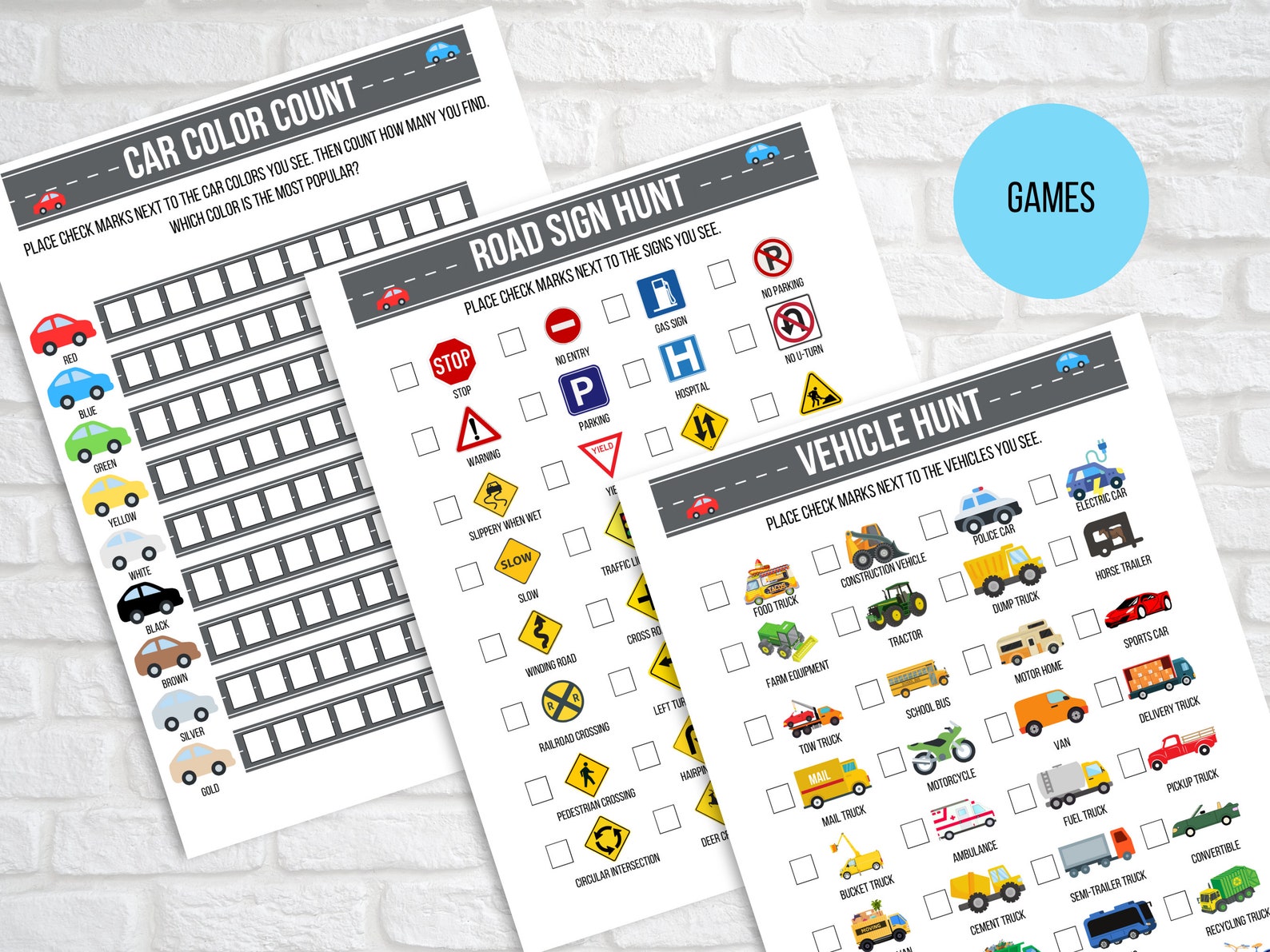 Kids Road Trip Games Printable Travel Activities Road Trip - Etsy