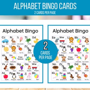 Alphabet Bingo, 30 Printable Alphabet Bingo Cards, ABC Practice, ABC ...