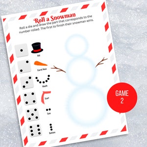 Roll a Christmas Tree Game Printable, Roll a Snowman, Roll a Dice ...