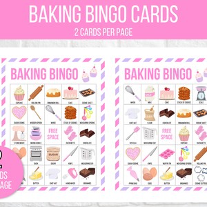 Baking Bingo, 30 Printable Baking Bingo Cards, Baking Birthday, Baking ...