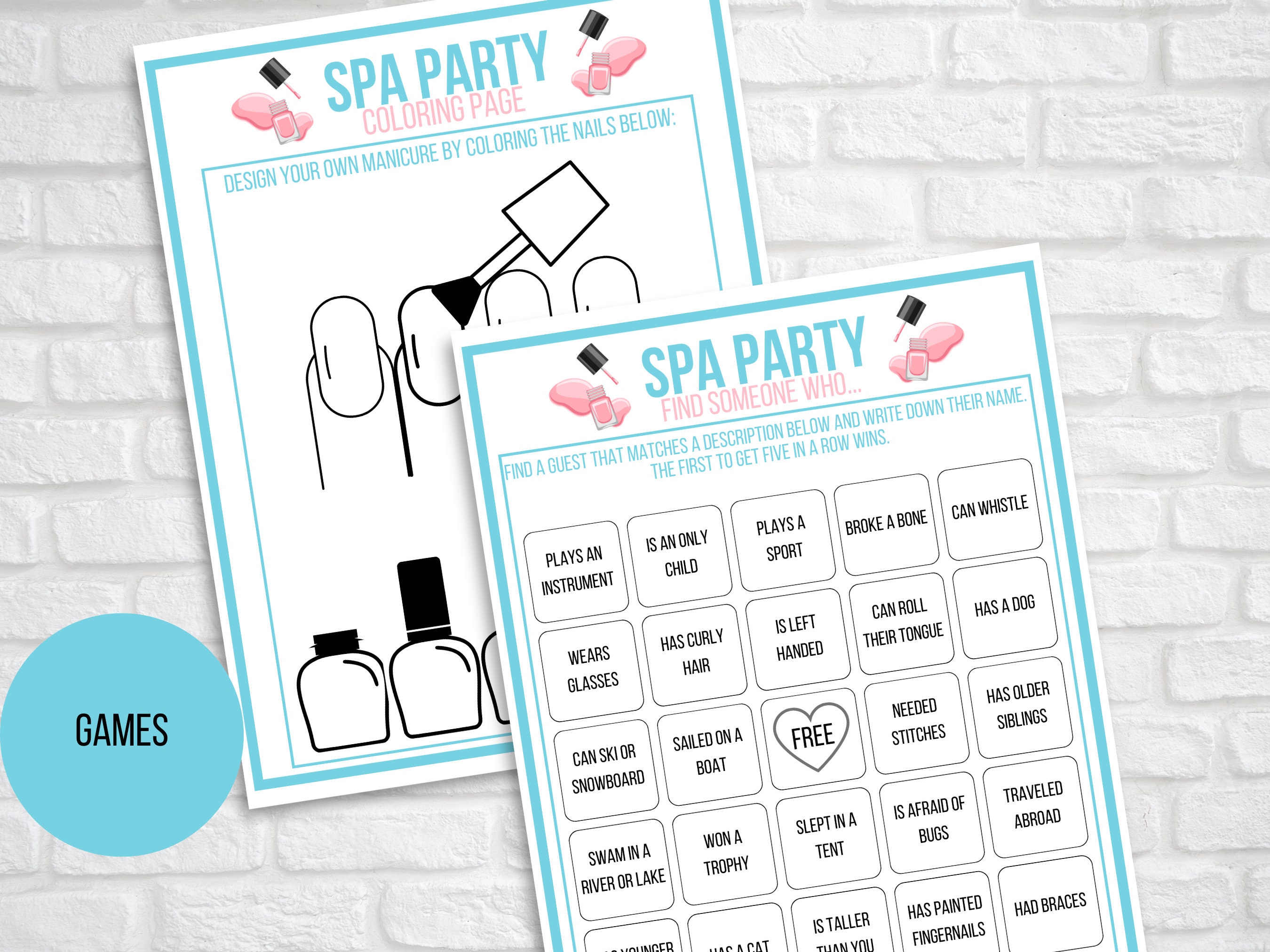 Spa Party Games Printable Spa Party Activities Girls Spa - Etsy Australia