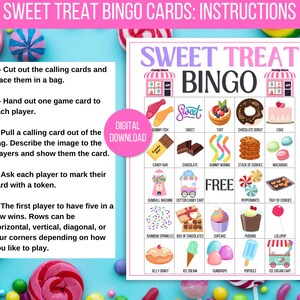 Sweet Treats Bingo, Candy Bingo, 30 Printable Candy Bingo Cards, Candy ...
