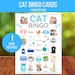 Cat Bingo, 30 Printable Cat Bingo Cards, Cat Birthday Party Game, Cat ...