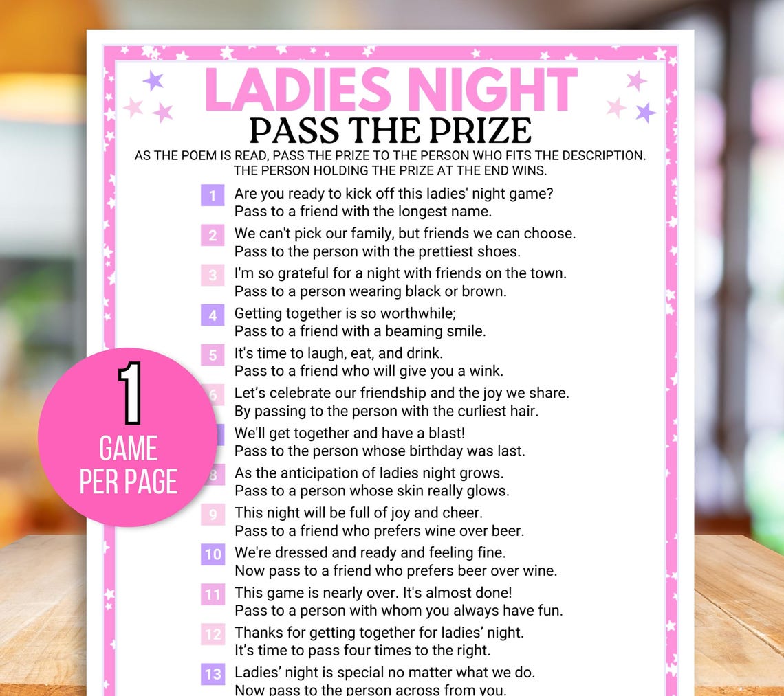 Ladies Night Pass the Prize Games, Ladies Night Party Games, Pass the ...