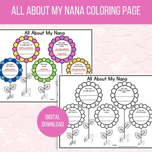 All About My Grandma Fill in the Blanks Questionnaire, Mother's Day ...