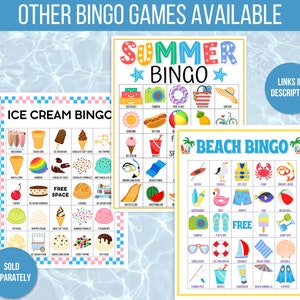 Pool Party Bingo, 30 Unique Printable Pool Bingo Cards, Pool Party Game ...