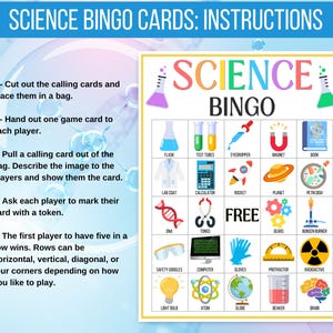 Science Bingo, 30 Printable Science Bingo Cards, Chemistry Bingo, Mad ...