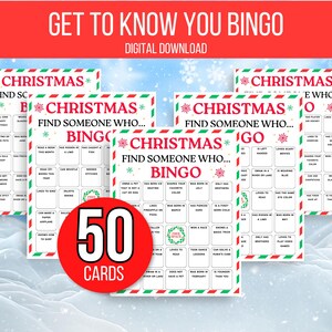 Get to Know You Christmas Bingo, Find the Guest Bingo, Christmas Human ...