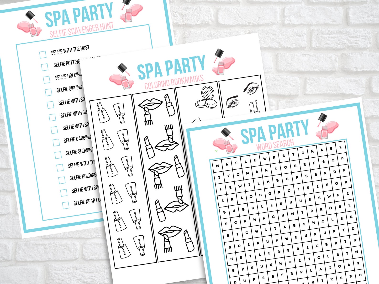 Spa Party Games Printable, Spa Party Activities, Girls Spa Party Games ...