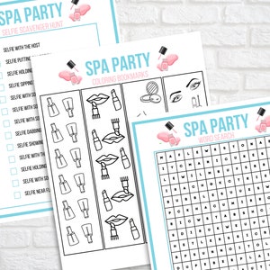 Spa Party Games Printable, Spa Party Activities, Girls Spa Party Games ...