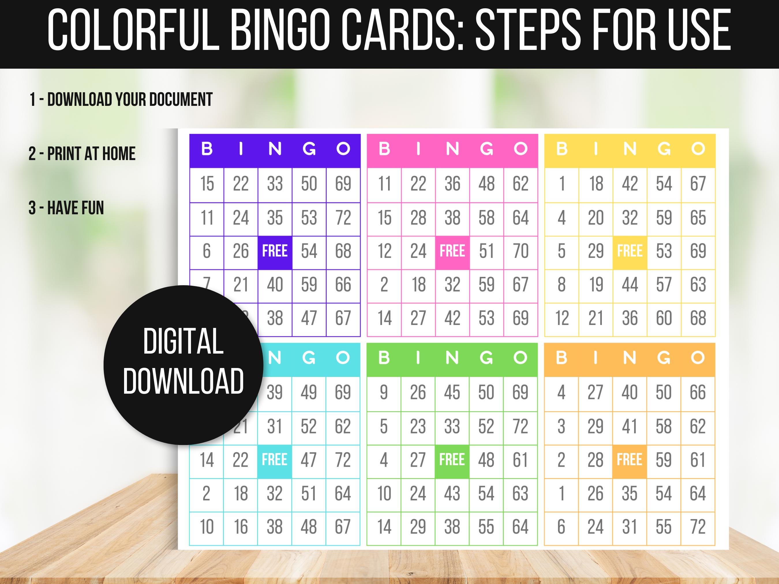300 Bingo Cards, 6 per Page, Fun Party Game, Classroom Activity, Bingo ...