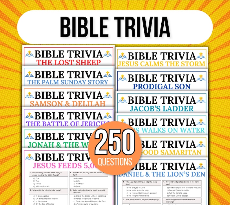 Bible Trivia Games Bundle, Bible Games, Bible Trivia Night Games, Bible ...