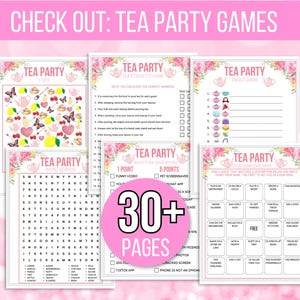 Tea Party Bingo, 30 Printable Tea Party Bingo Cards, Tea Party Game ...