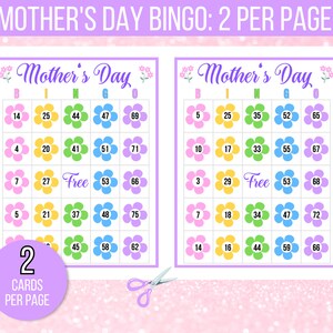 Mother's Day Bingo, 100 Mother's Day Bingo Cards, Mother's Day Activity ...