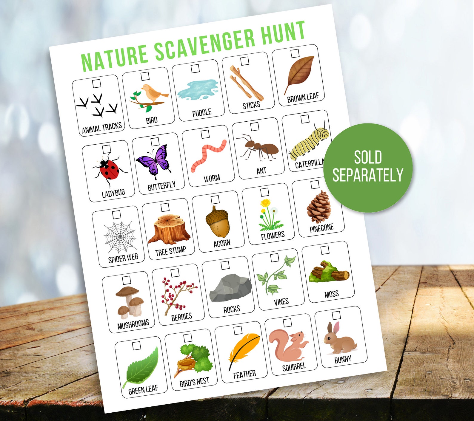 Nature Bingo, 30 Printable Nature Bingo Cards, Nature Party Game ...