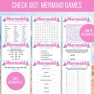Mermaid Bingo, 30 Unique Printable Mermaid Bingo Cards, Mermaid Game ...
