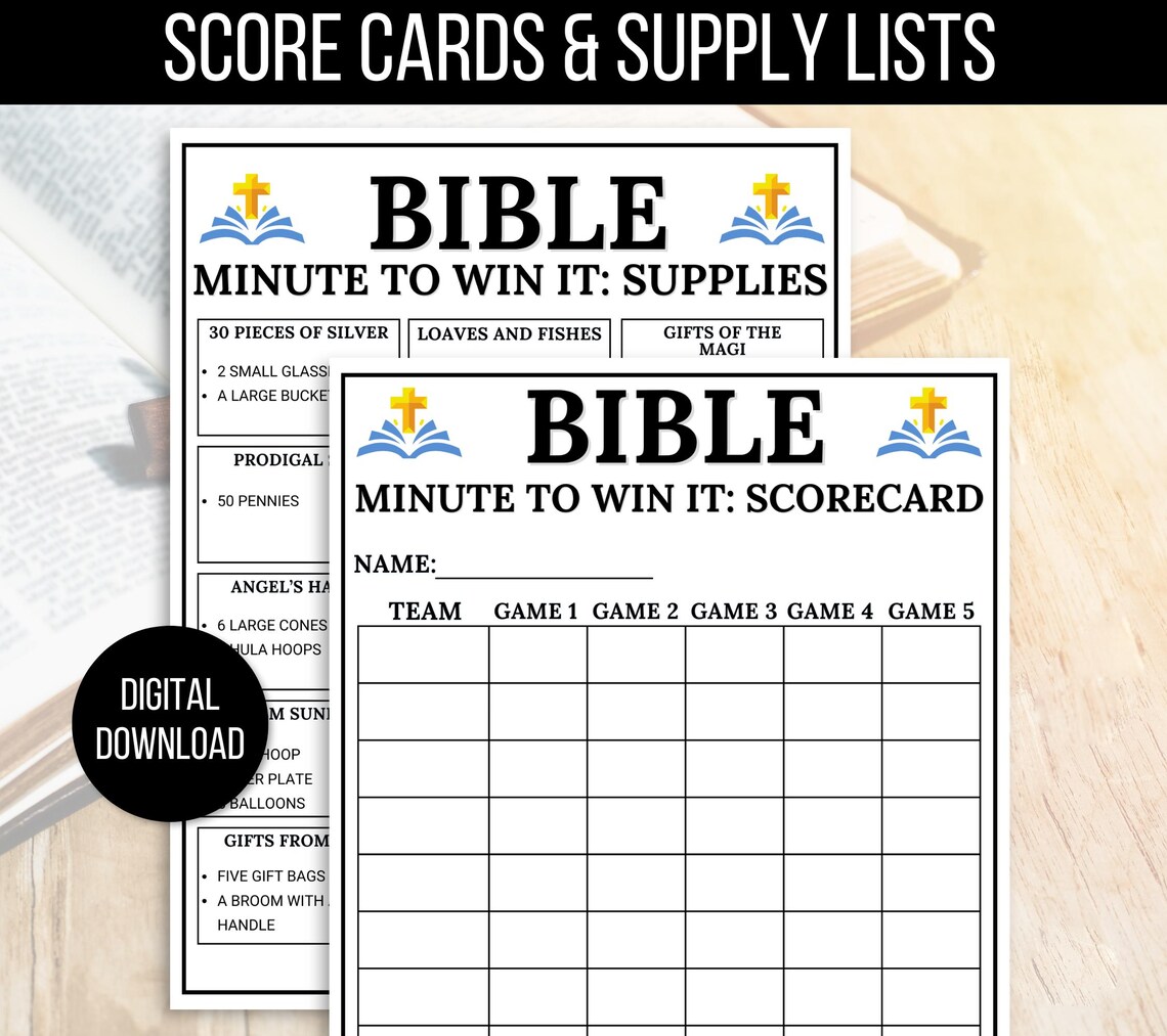 Bible Minute to Win It Games, 50 Bible Minute to Win It Party Games ...