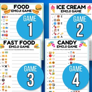 Emoji Games Bundle, Emoji Party Games, Emoji Games, Fun Emoji Printable ...