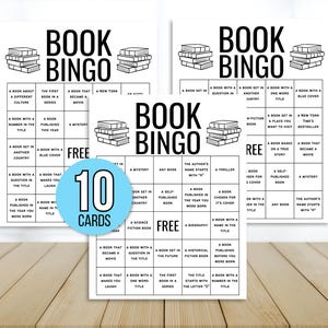 Book Bingo, 10 Printable Book Bingo Cards, Book Bingo Challenge, Book ...