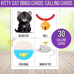 Cat Bingo, 30 Printable Kitty Cat Bingo Cards, Cat Birthday Party Game ...