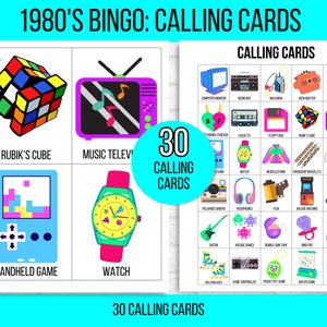 80s Bingo, 1980s Bingo, Retro Bingo, 30 Printable 1980s Bingo Cards ...