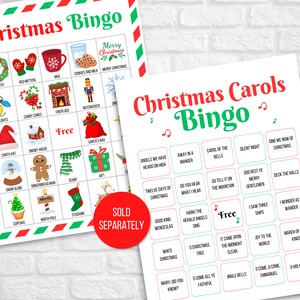 Christmas Songs Bingo, 50 Printable Christmas Songs Bingo Cards ...