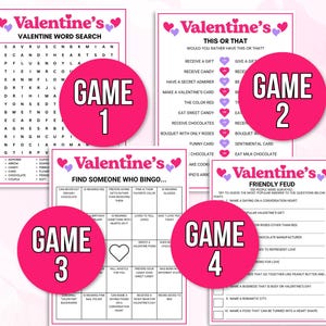 Valentine's Day Game Bundle, 45 Printable Valentines Games, Valentines ...
