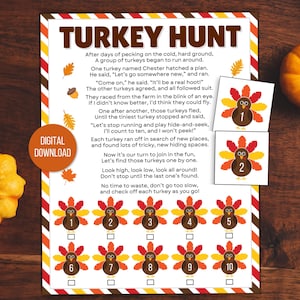Thanksgiving Scavenger Hunt, Turkey Hunt Game, Thanksgiving Treasure ...
