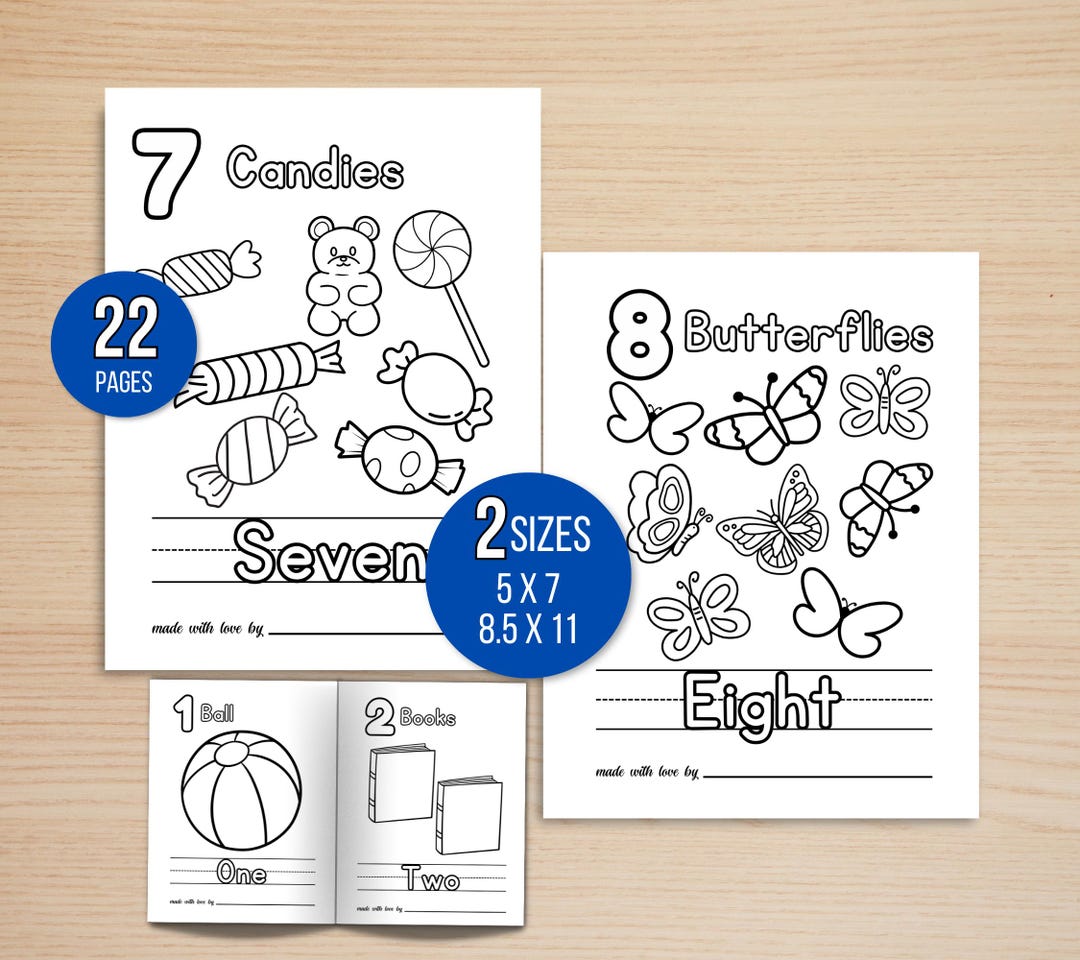 123 Coloring Book Baby Shower Game, 123 Book Baby Shower Activity, 123 ...