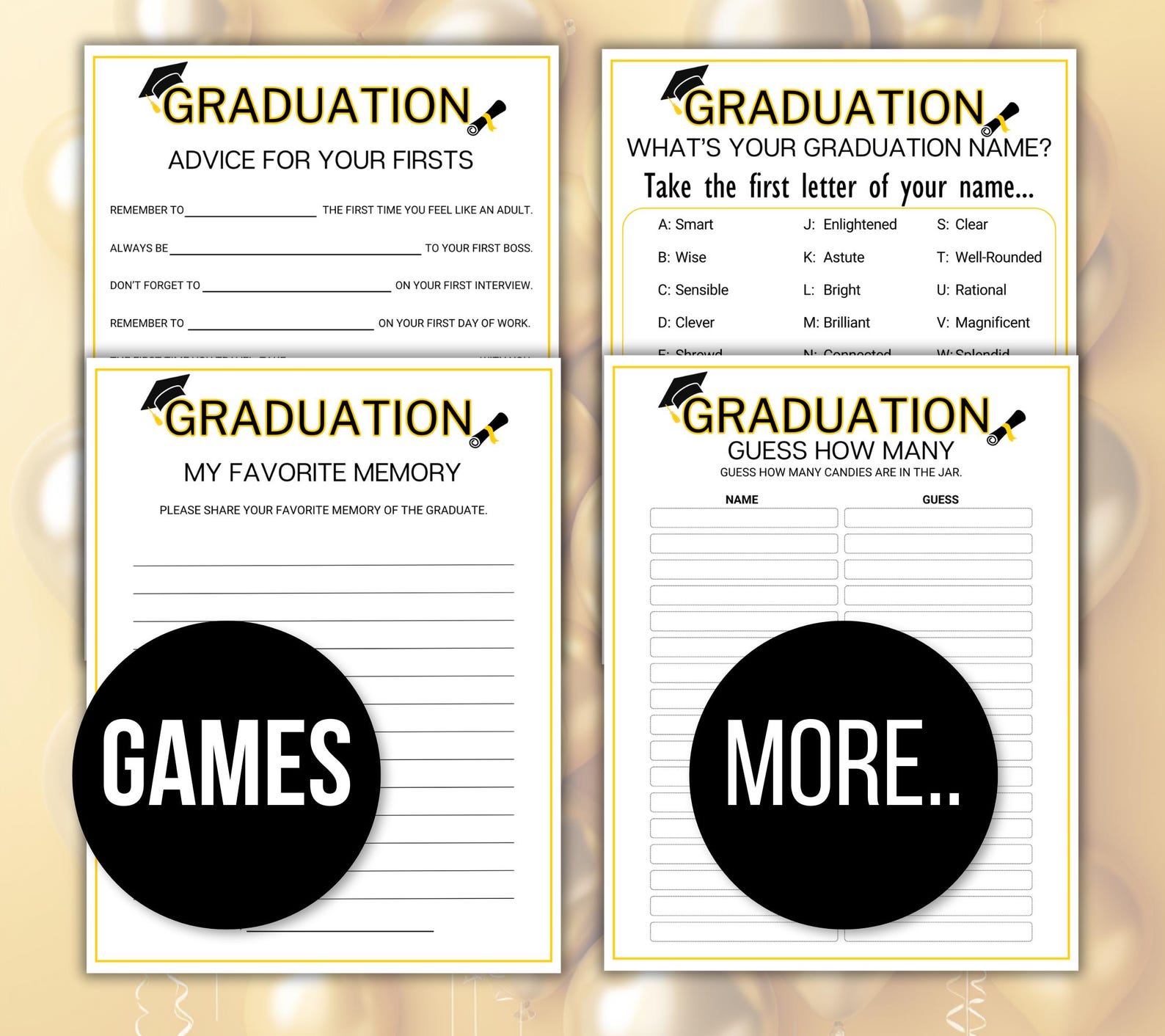 Graduation Games, Class of 2026 Graduation Party Games, Graduation ...