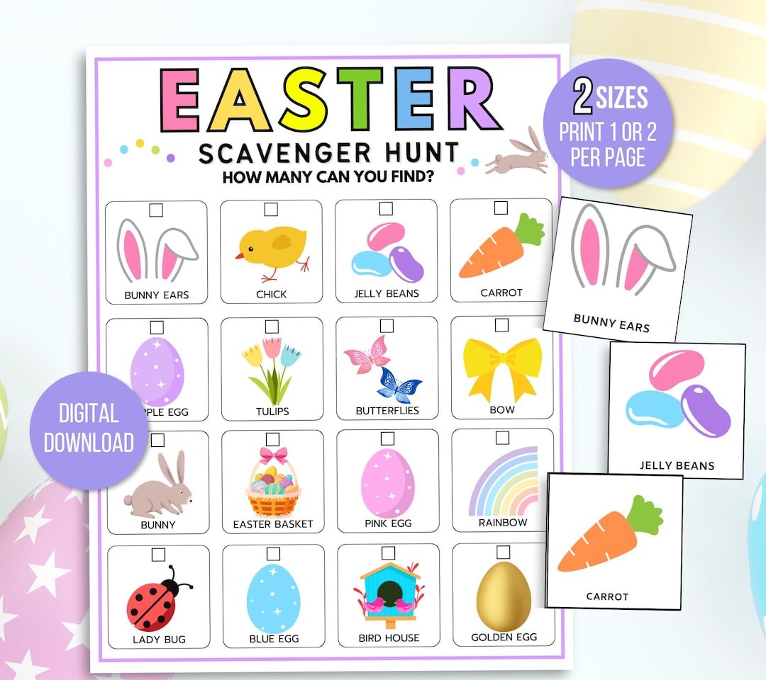 Easter Scavenger Hunt, Easter Hunt Game, Easter Hunt, Easter Hunt ...