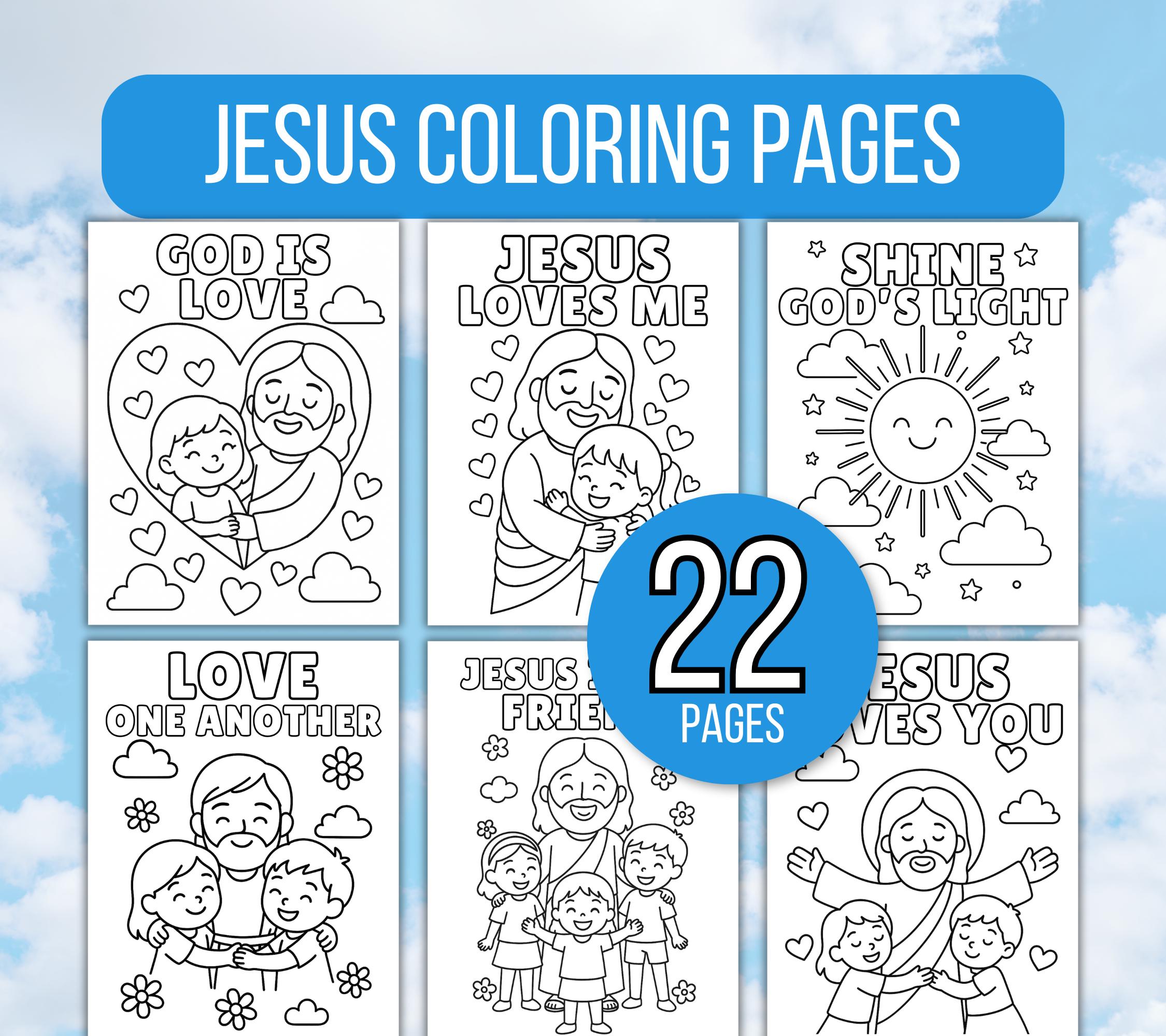Kids Bible Coloring Pages, Jesus Loves Me Coloring Pages, Jesus ...
