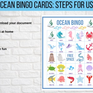 Ocean Bingo, Under the Sea Bingo, 30 Printable Ocean Bingo Cards, Ocean ...