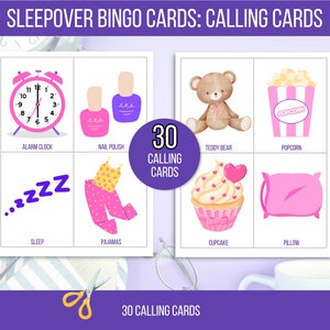 Sleepover Bingo, Sleepover Game, Slumber Party Bingo, Pajama Party ...
