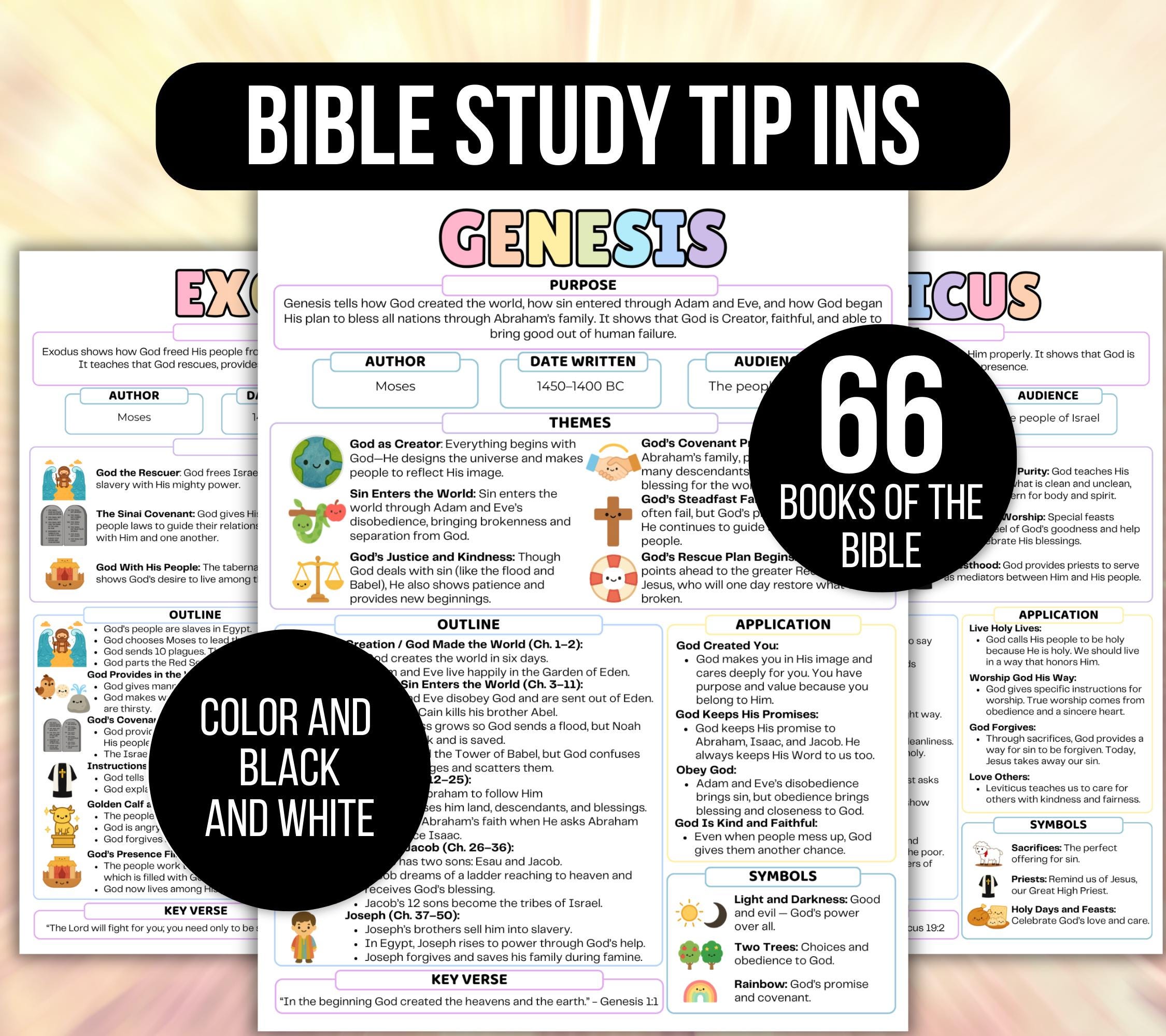 Bible Tip-ins, Printable Bible Study Insert, Book of the Bible ...