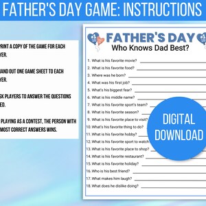 Father's Day Who Knows Dad Best Game, Father's Day Games, Games With ...