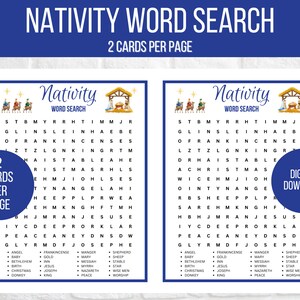 Nativity Word Search, Fun Nativity Game, Printable Nativity Game ...