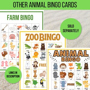 Animal Bingo, 30 Printable Animal Bingo Cards, Animal Party Game ...