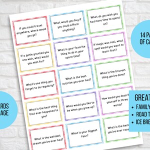 210 Conversation Cards, Conversation Starters, Road Trip Conversation ...